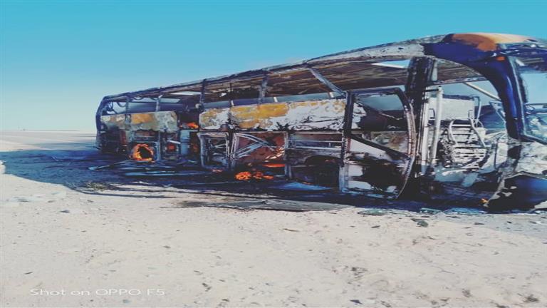 A tourist bus caught fire in South Sinai... and investigations reveal ...